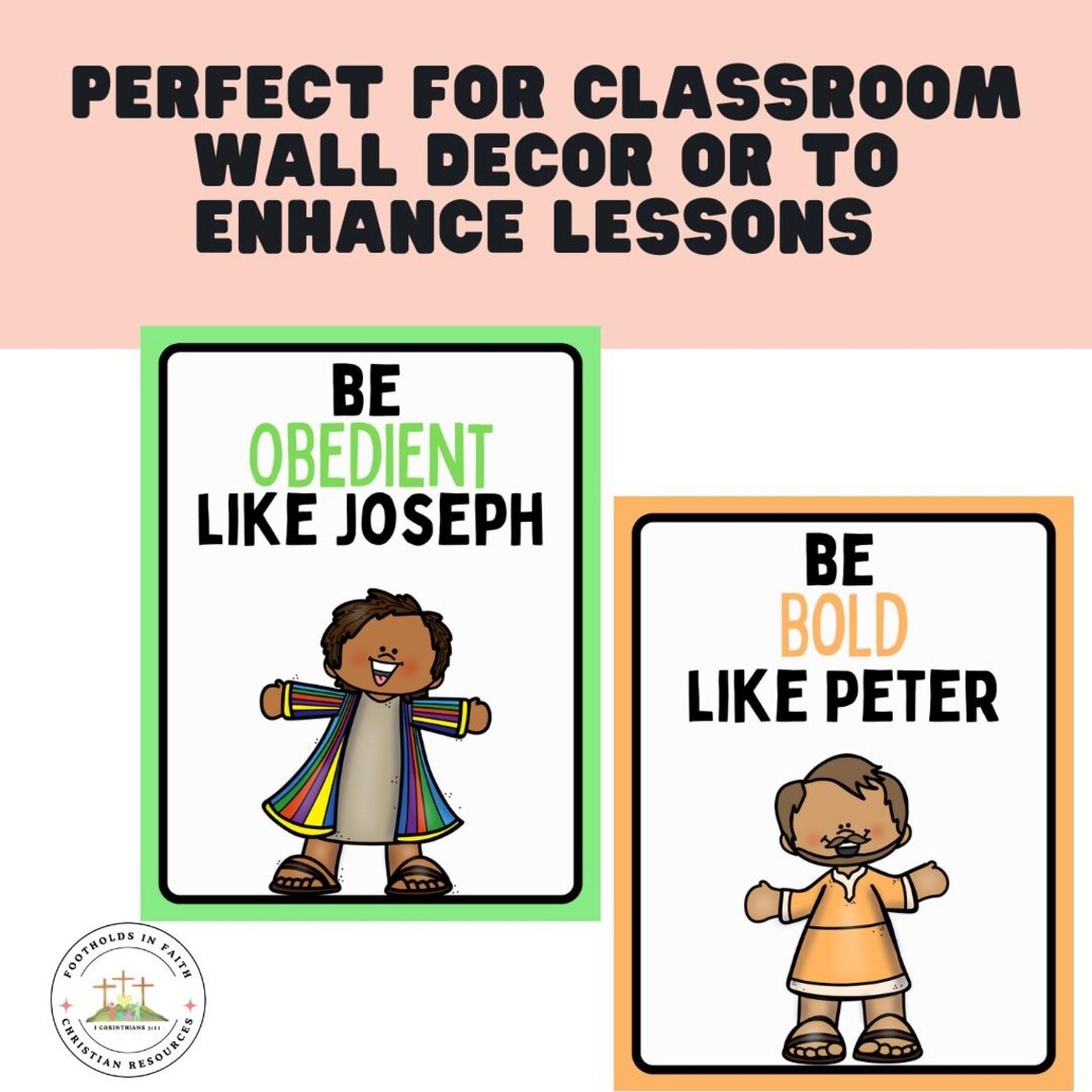 Bible Character Traits Posters | Sunday School Decor | Kids Church ...