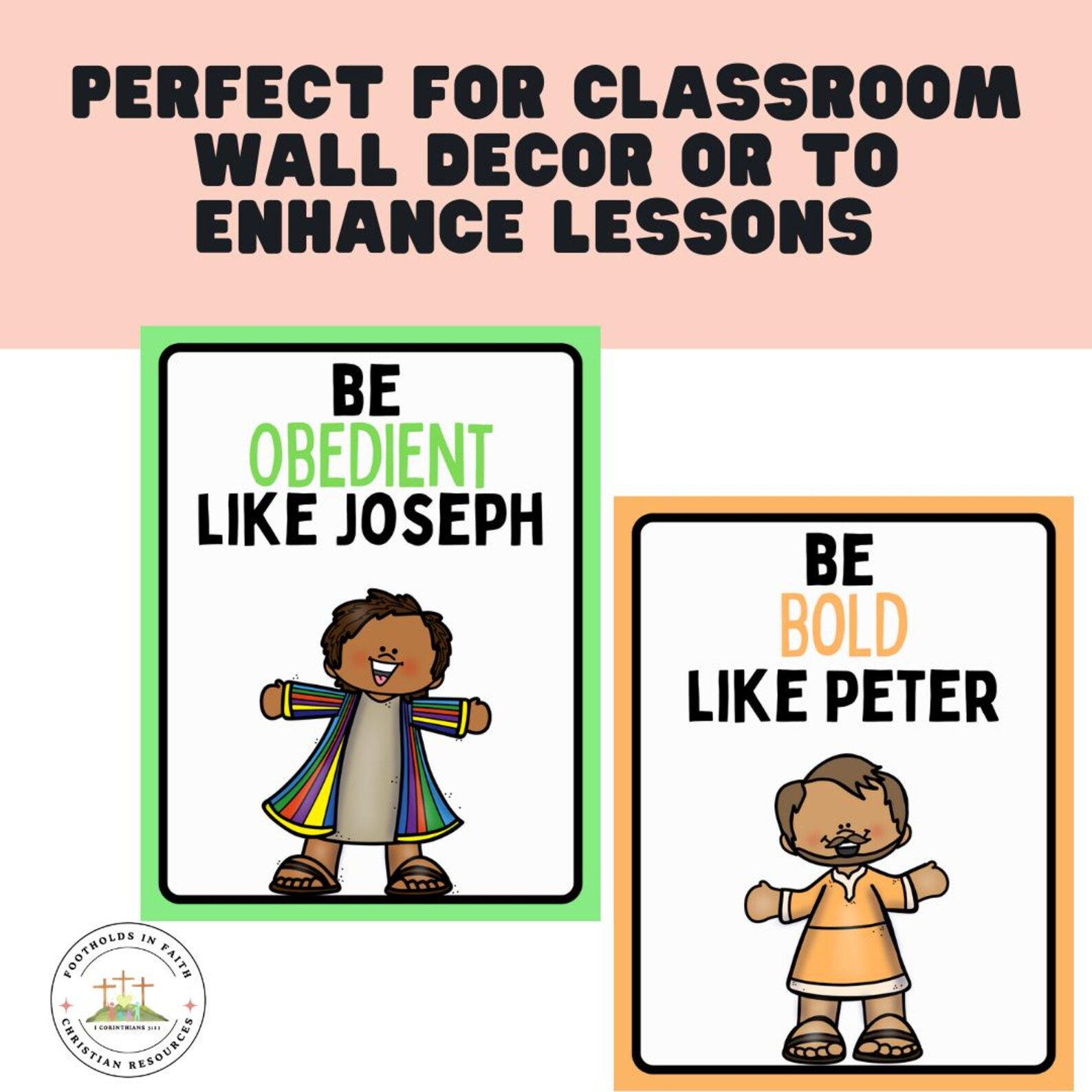 Bible Character Traits Posters | Sunday School Decor | Kids Church ...