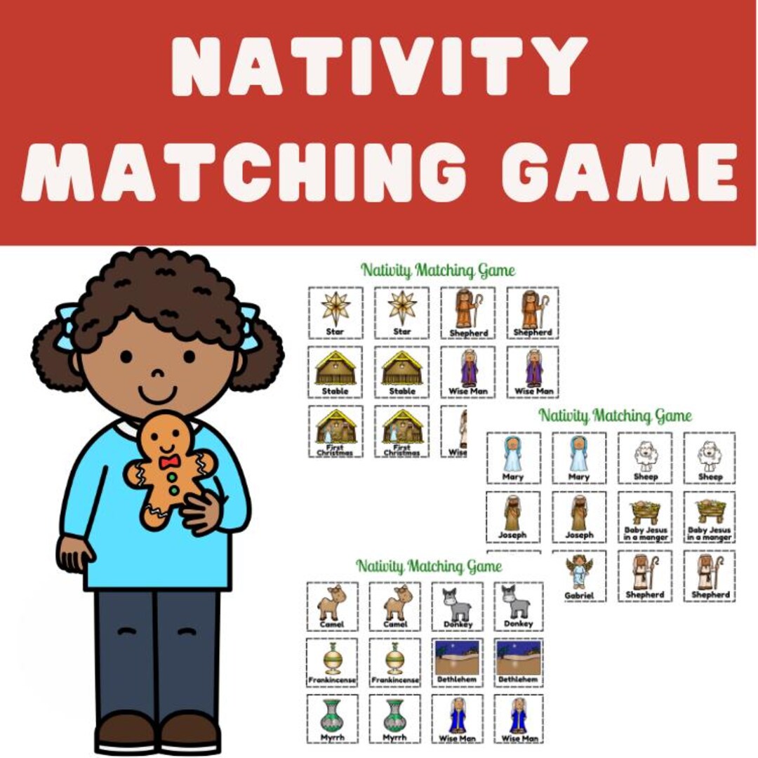 Printable Nativity Matching Game Christmas Activity for Kids| Christmas ...