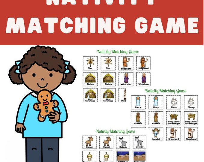 Printable Nativity Matching Game Christmas Activity for Kids Christmas ...