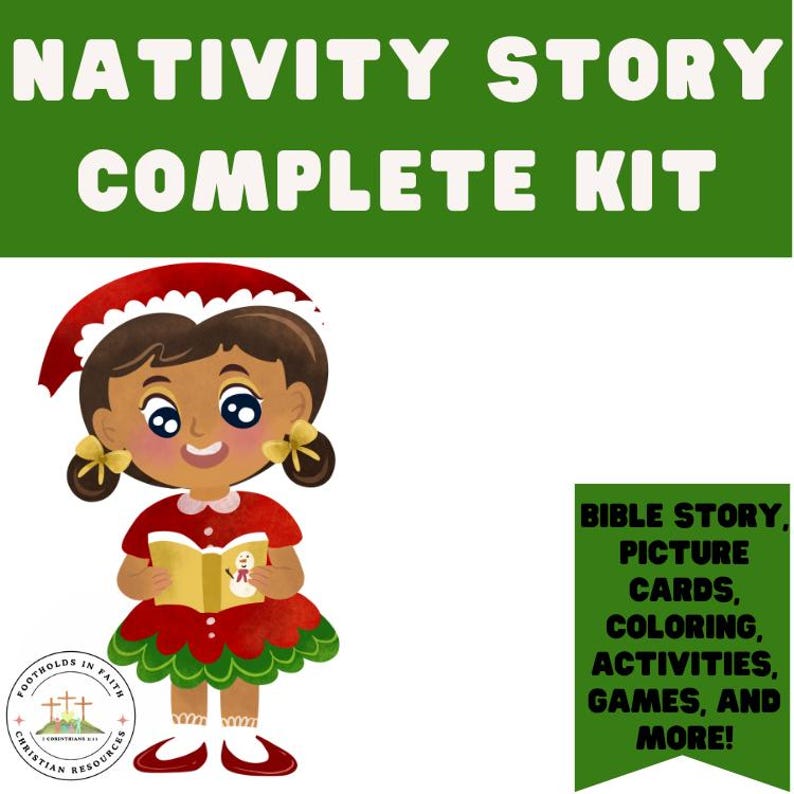 Christmas Story Bible Activity Kit: Nativity Crafts & Games (digital ...