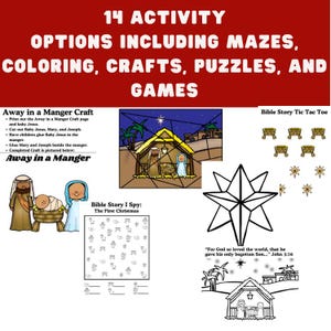 Nativity Story Activity Kit for Kids | First Christmas Bible Crafts ...