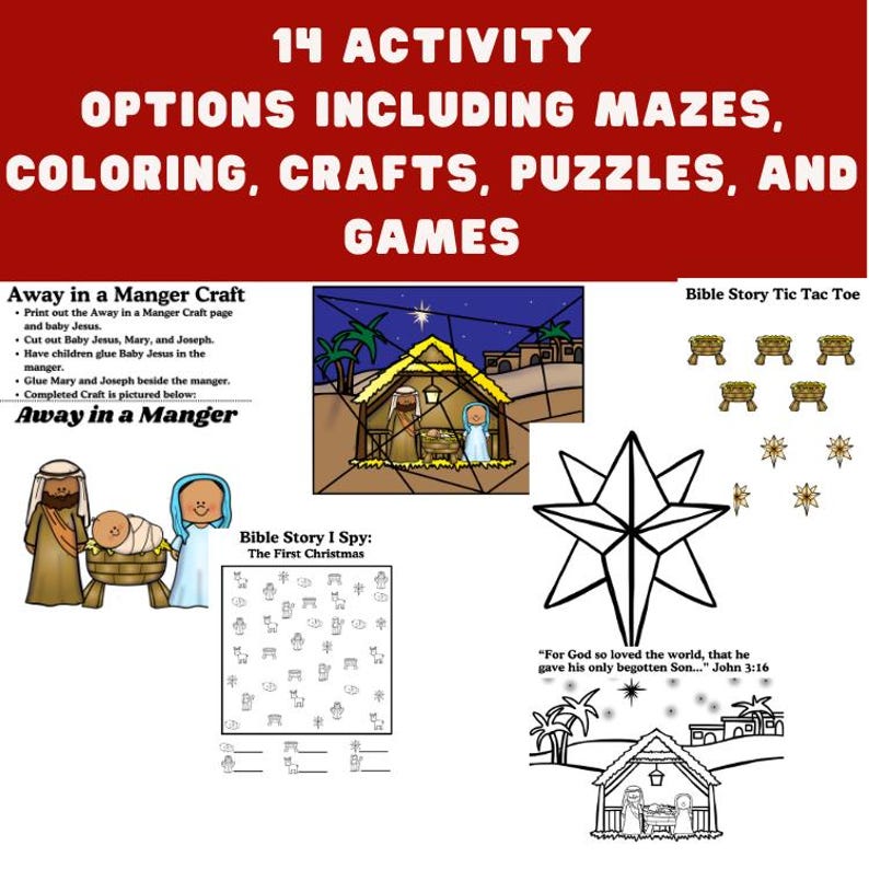 Nativity Story Activity Kit for Kids | First Christmas Bible Crafts ...