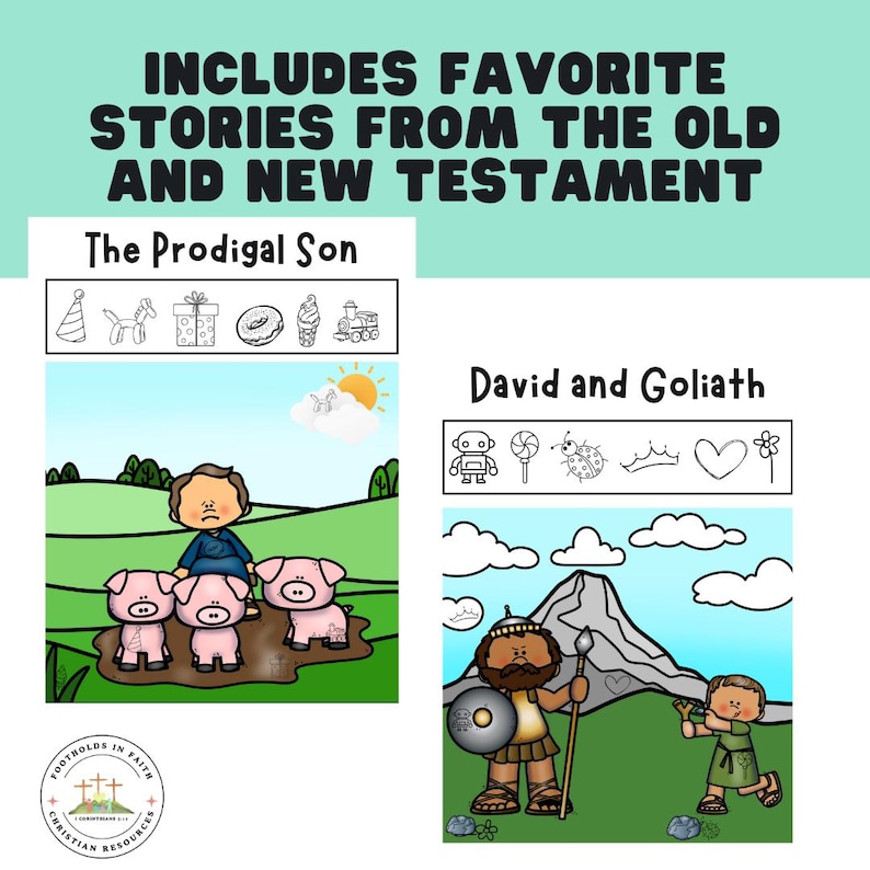 Bible Story Hidden Pictures Activity Pack: Christian Puzzles (digital ...