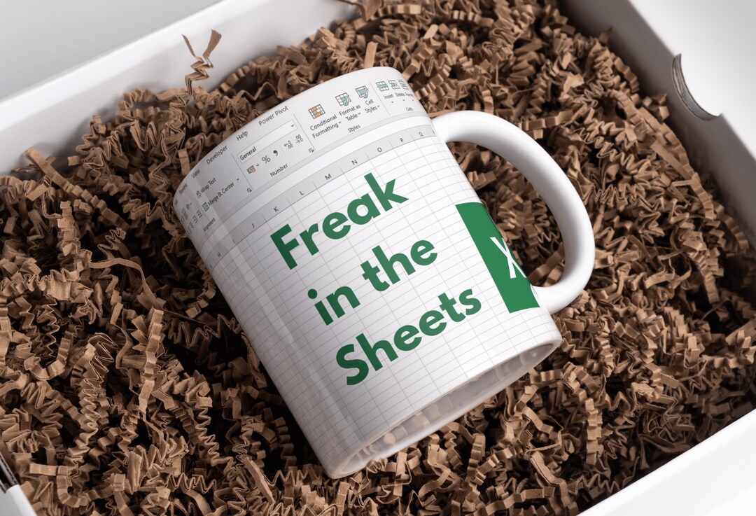 Freak in the Sheets Spreadsheet Mug Wrap for 11oz and 15oz Coffee Mug ...