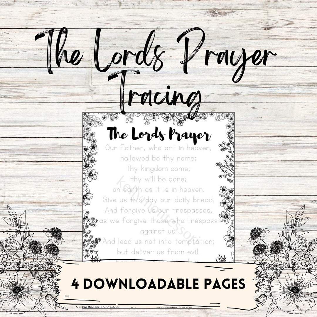 The Lords Prayer Tracing Sunday School Worksheet Christian - Etsy