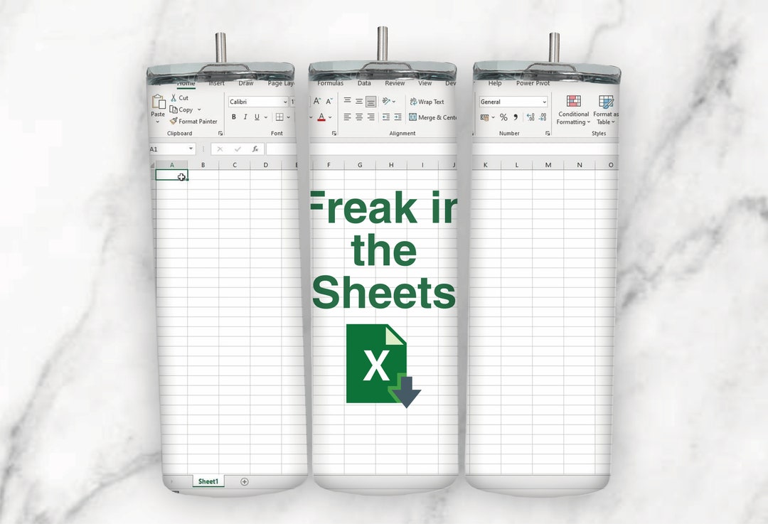 Spreadsheet Tumbler Wrap, Funny Excel Tumbler Wrap for 20 Oz Skinny ...