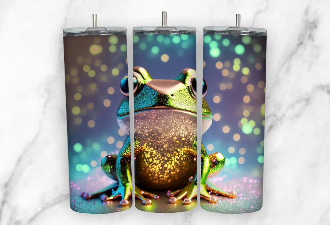 3D Glitter Frog Tumbler Wrap, Sparkle Tumbler Wrap for 20 Oz Skinny ...