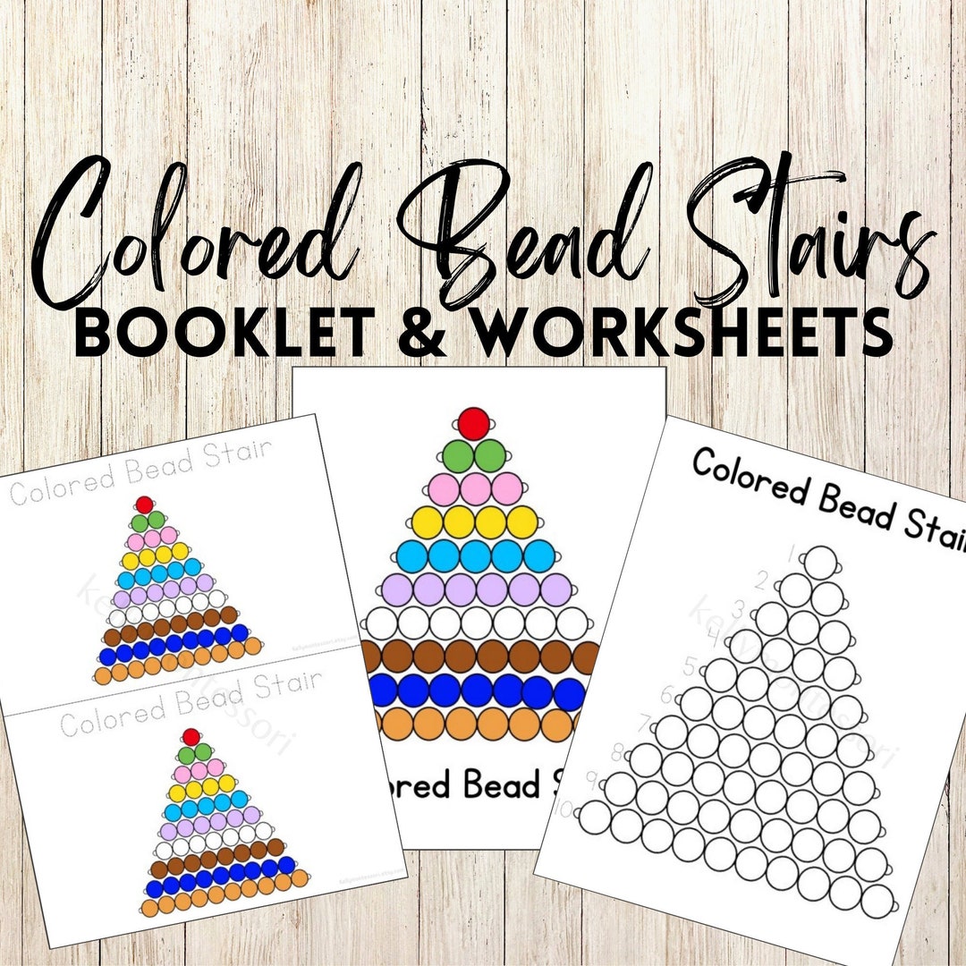 Montessori Math Colored Bead Stairs Worksheets & Booklet - Etsy