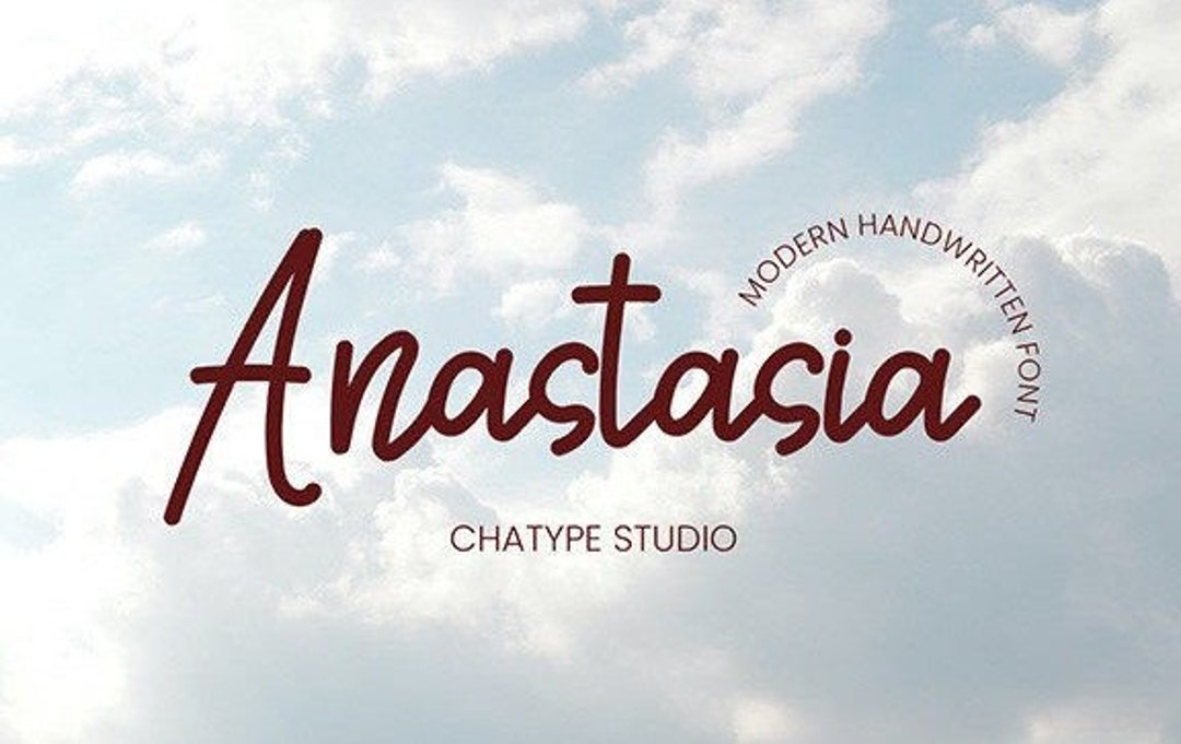 Anastasia Font, Handwritten Font, Script Beautiful Font, Vintage Font, Retro Calligraphy ...