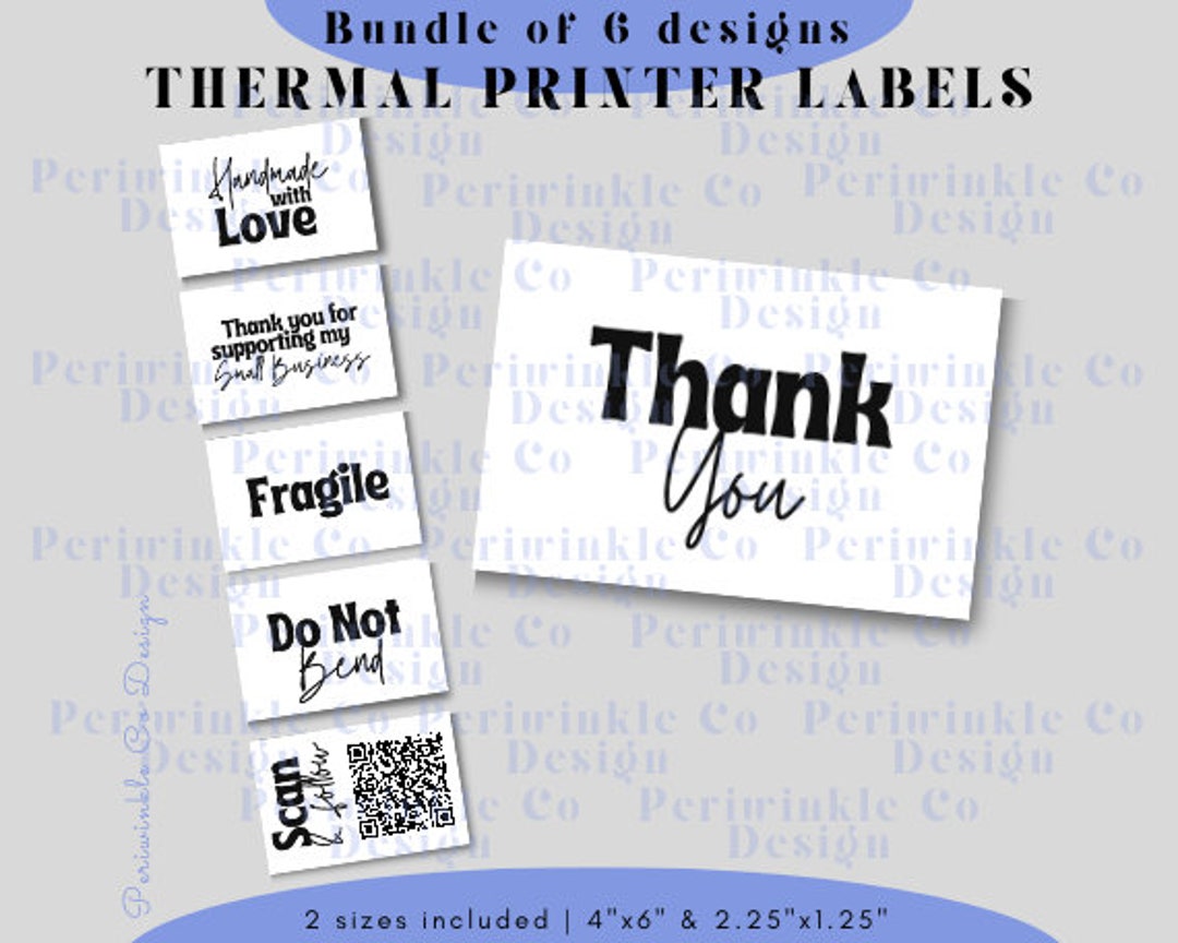 Thermal Printer Label Bundle, Thermal Sticker Designs PNG for Small ...