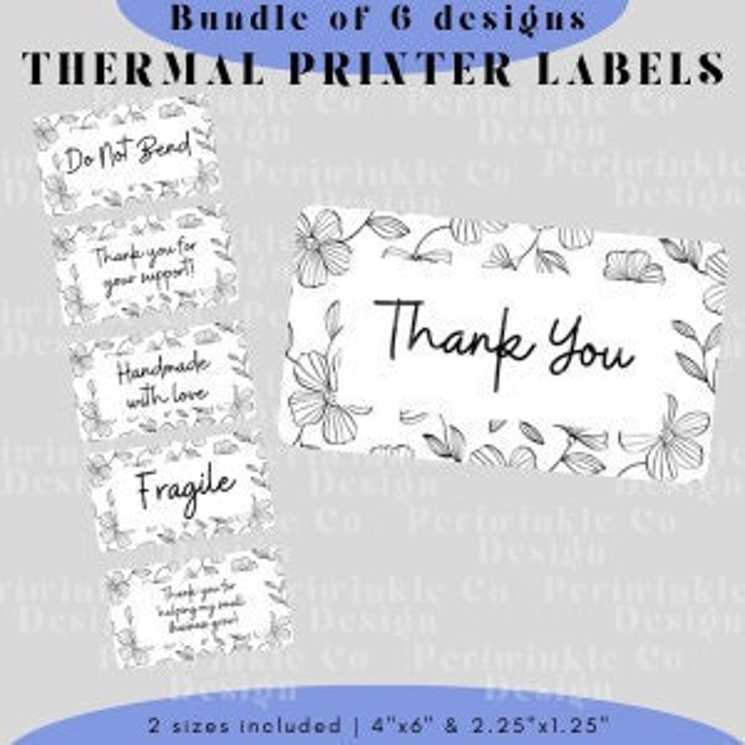 Floral Themed | Thermal Printer Label Bundle | Thermal Sticker for ...