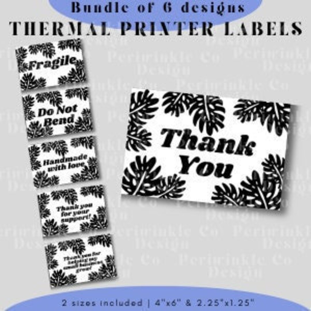 Monstera Themed | Thermal Printer Label Bundle | Thermal Sticker for ...