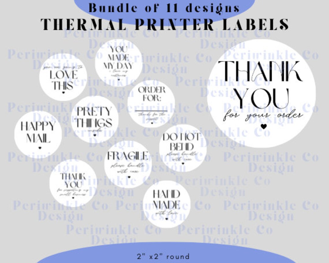 Thermal Printer Label Bundle, Thermal Sticker Designs PNG for Small ...