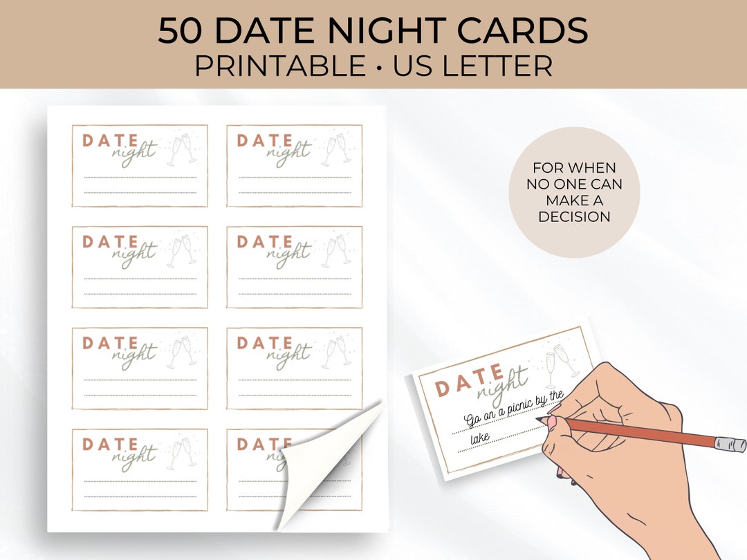 50 Date Night Cards | Personalized for Every Couple | Printable - Etsy