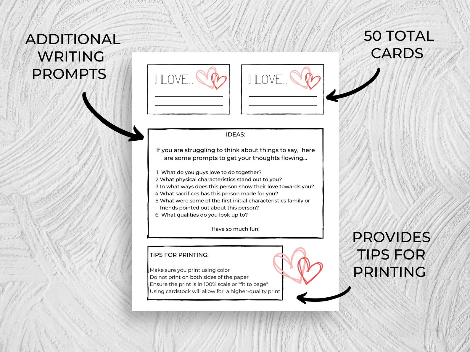 50 Things I Love About You Printable | Love Notes | Personalized ...