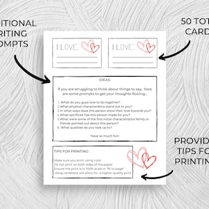 50 Things I Love About You Printable | Love Notes | Personalized ...