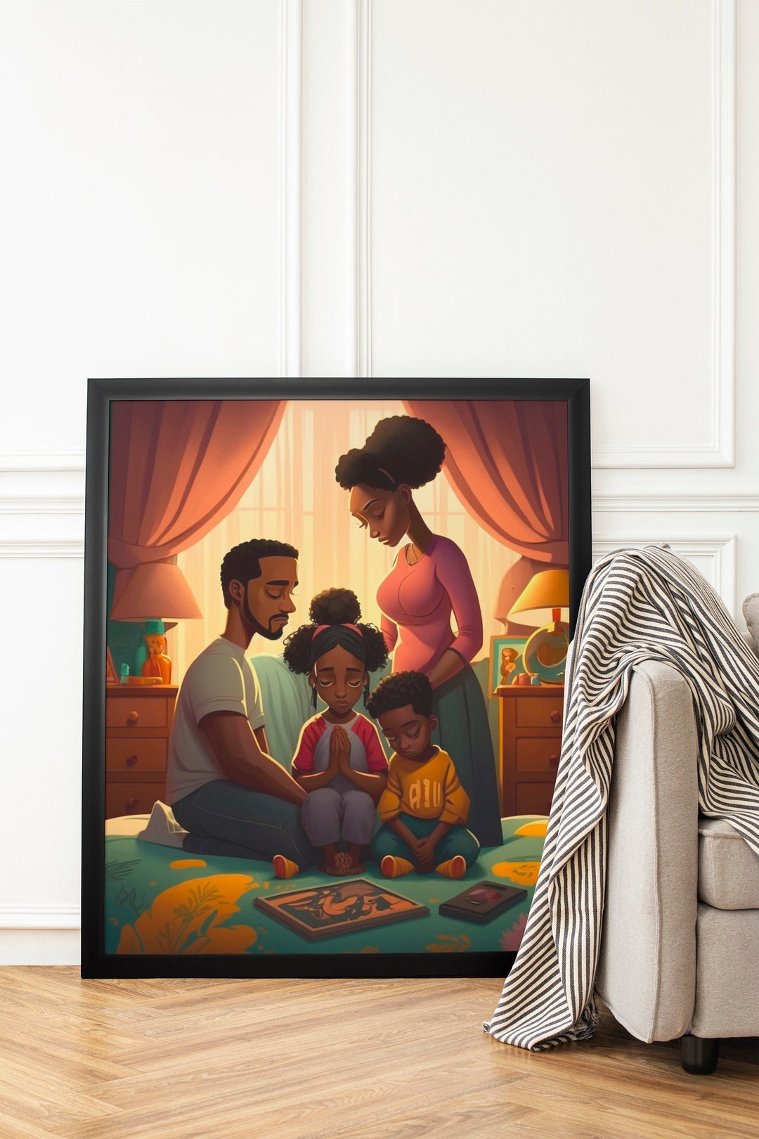 Prayer Room Wall Art, Black Family, Wall Art, Prayer Art, Love - Etsy