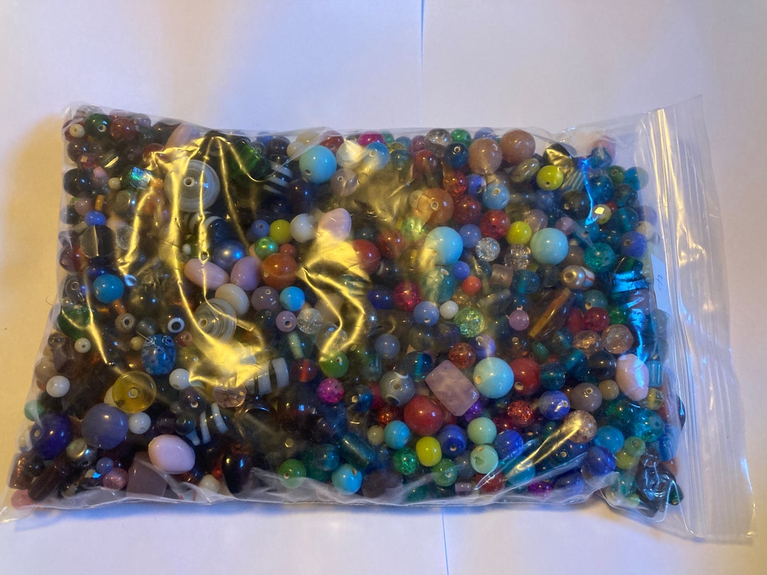 1 Kilo Assorted Mixed Colours & Sizes Foil Lamp Work Glass Beads No.4 ...