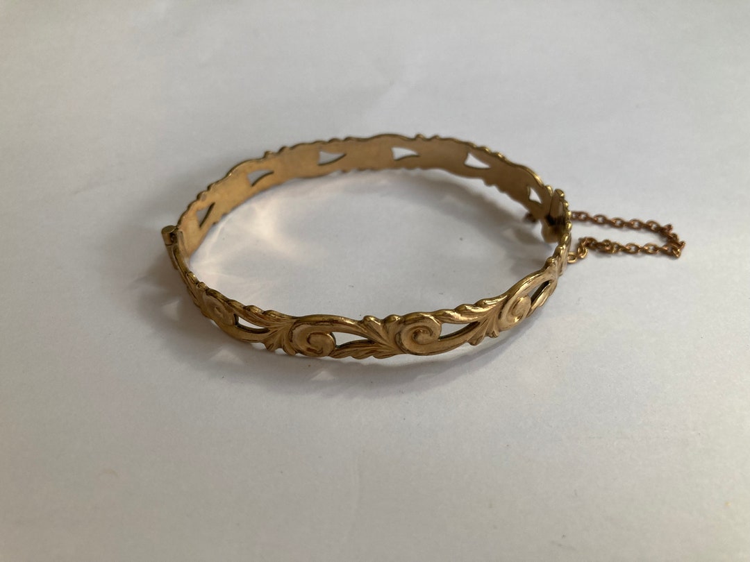 Stunning Vintage Ornate Scroll Work Gold Plated Bracelet - Etsy