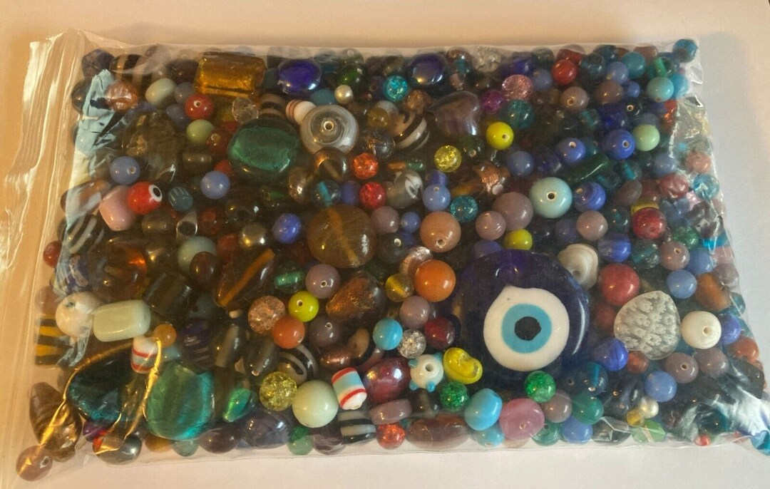 1 Kilo Assorted Mixed Colours & Sizes Foil Lampwork Glass Beads A - Etsy