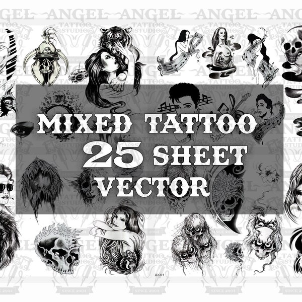 Tattoo Sheet Vector - Etsy