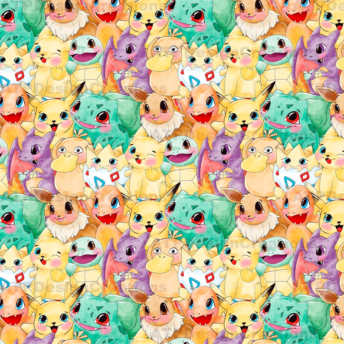 Pokemon Digital Paper, Pokemon Seamless Pattern, Pokeball Seamless ...