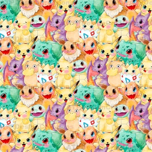 Pokemon Digital Paper, Pokemon Seamless Pattern, Pokeball Seamless ...