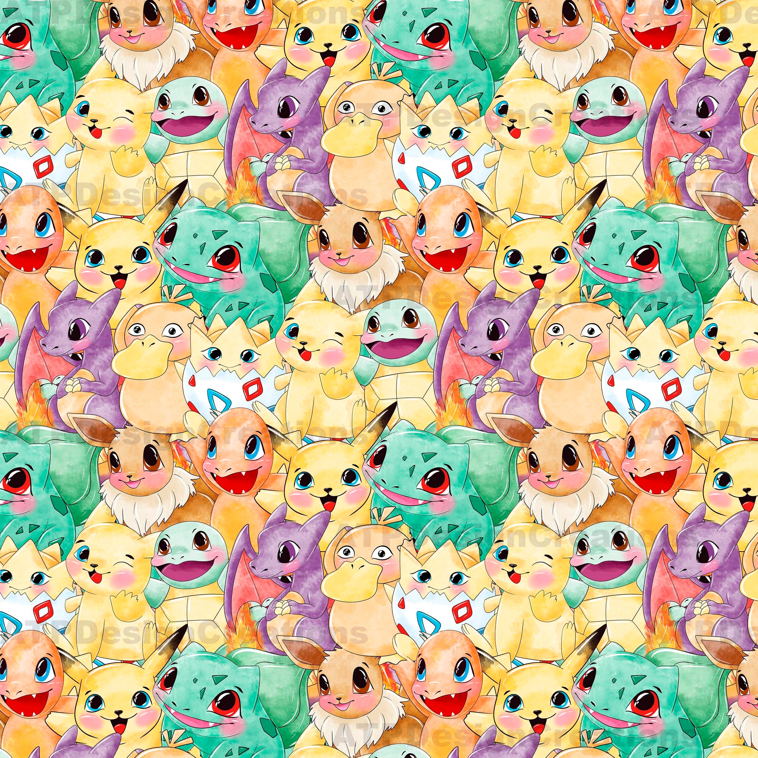 Pokemon Digital Paper, Pokemon Seamless Pattern, Pokeball Seamless ...