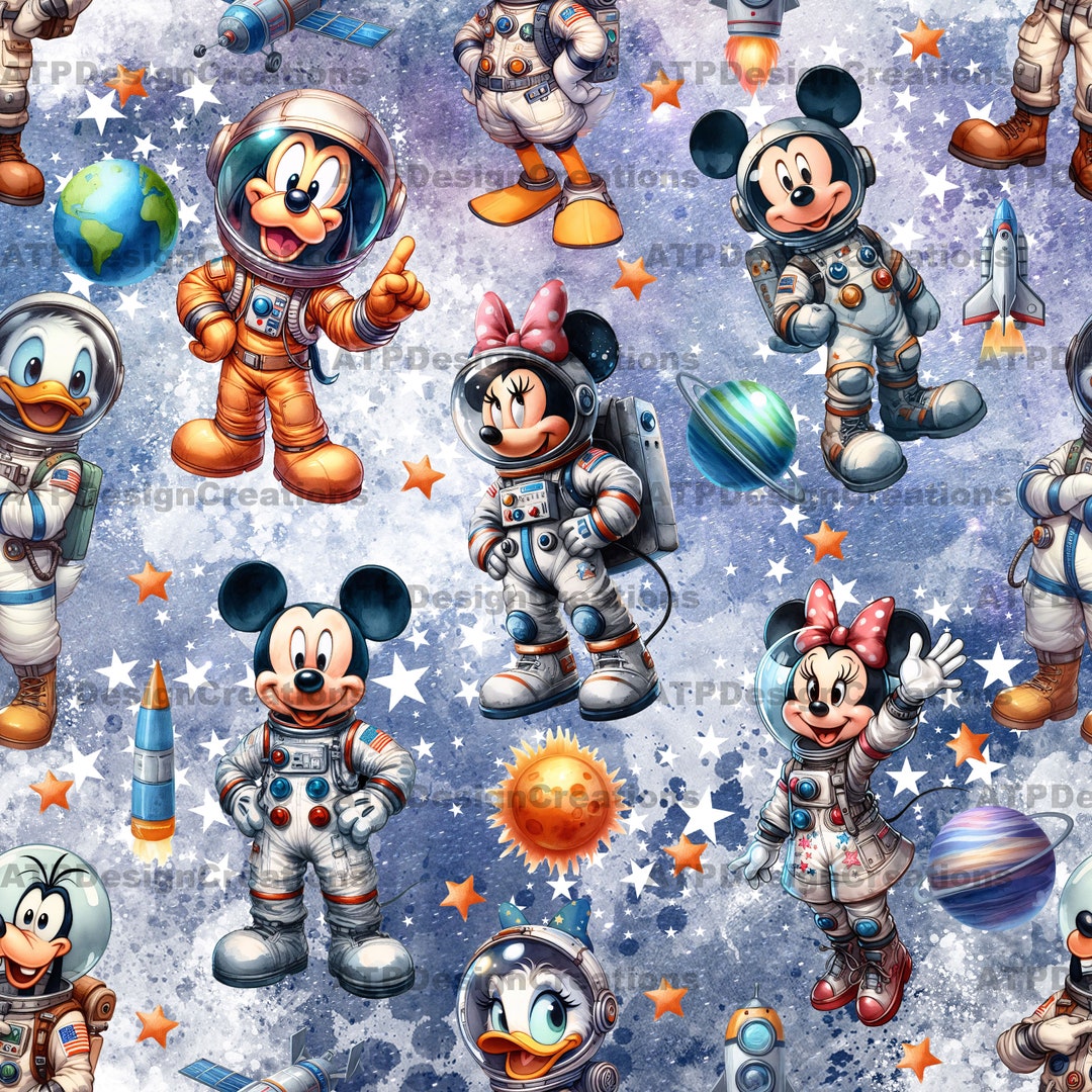 Mickey Space Seamless,mickey Seamless File, Cartoon Seamless Pattern ...