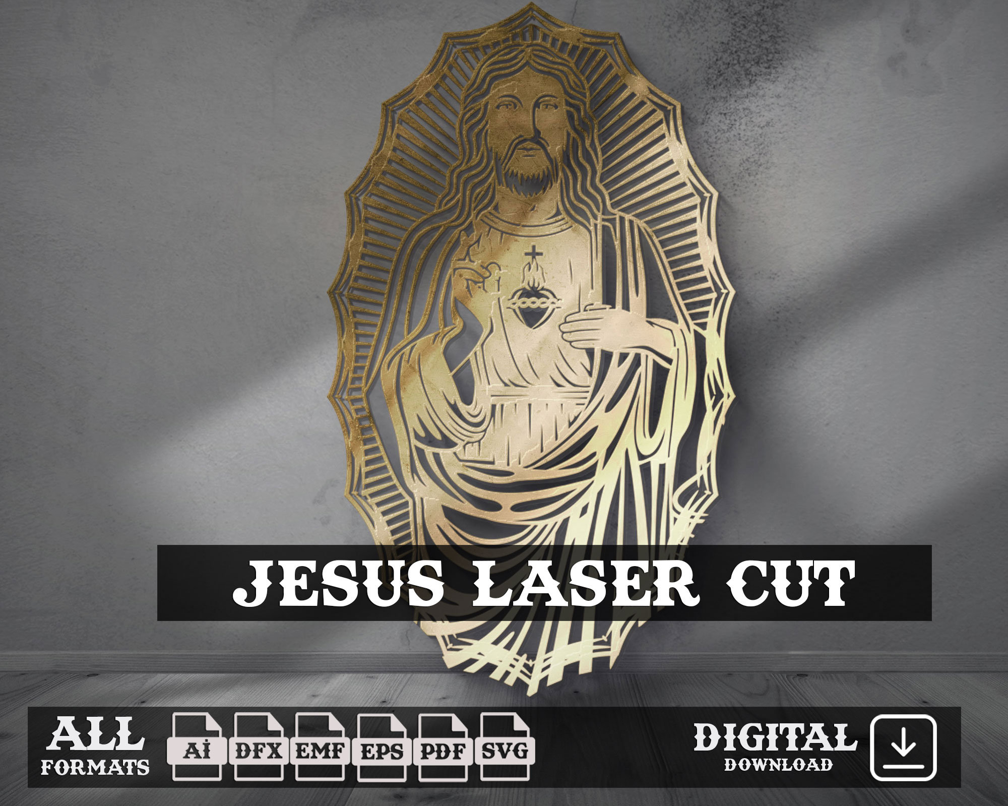 JESUS Laser Cut Vector Model. Vector File for Laser Cutting. - Etsy UK