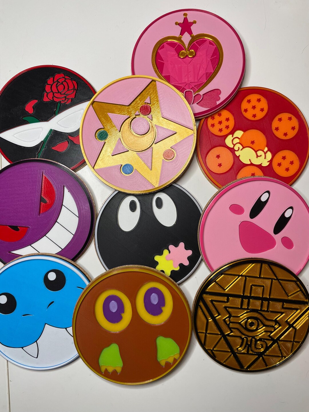 90s Animated Nostalgia Coasters: 3d-printed With Cork Backing - Etsy