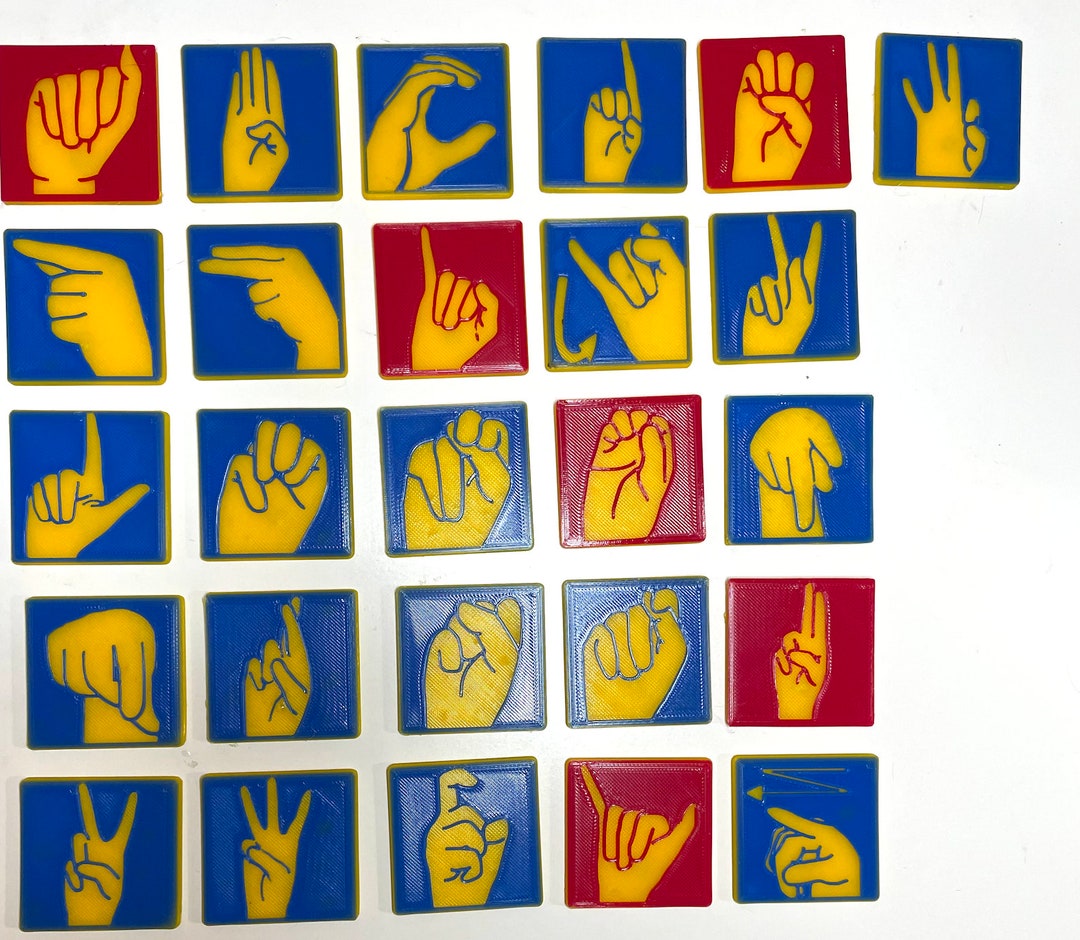ASL Alphabet Tiles - Etsy