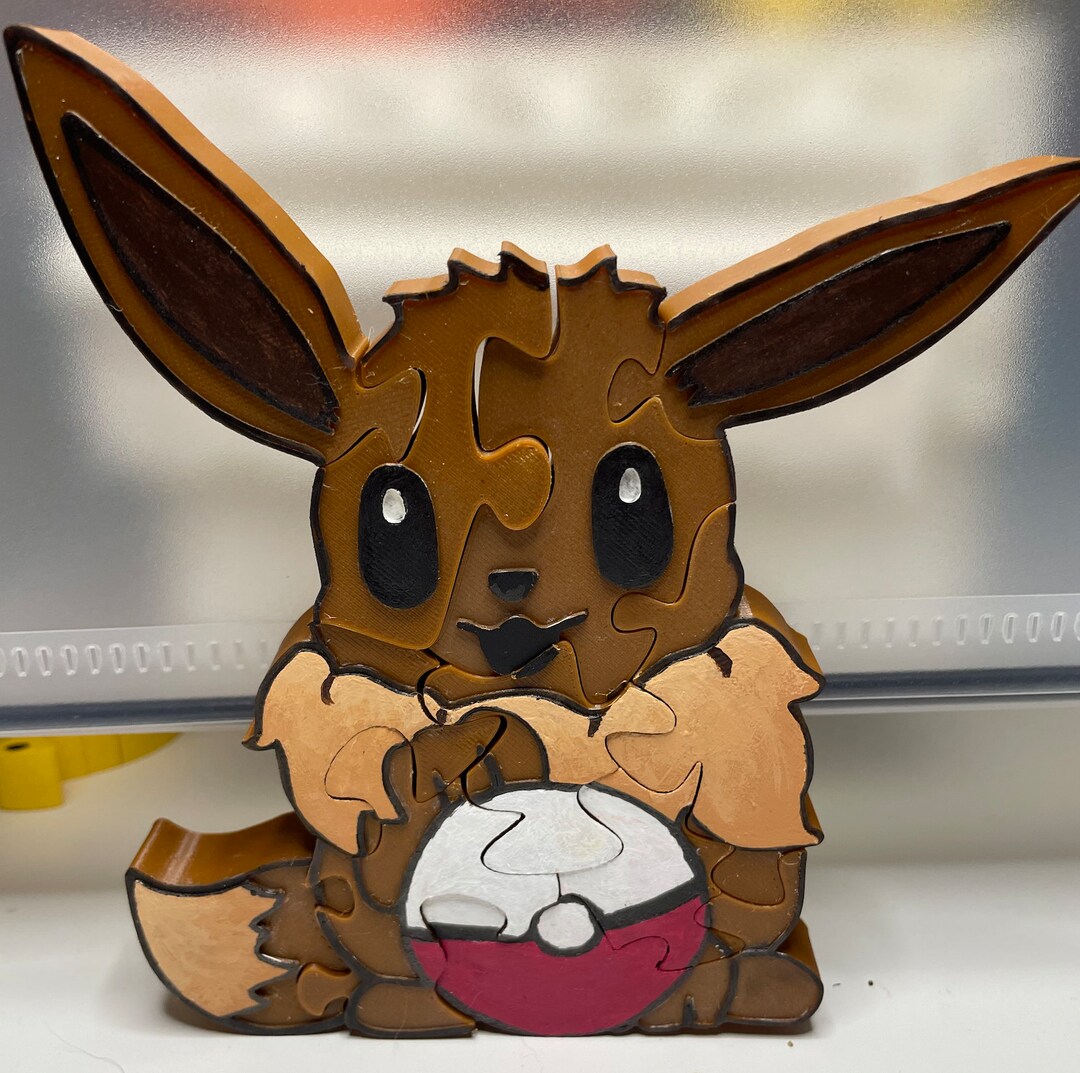Eevee Standing Puzzle: 3d-printed & Hand-painted - Etsy
