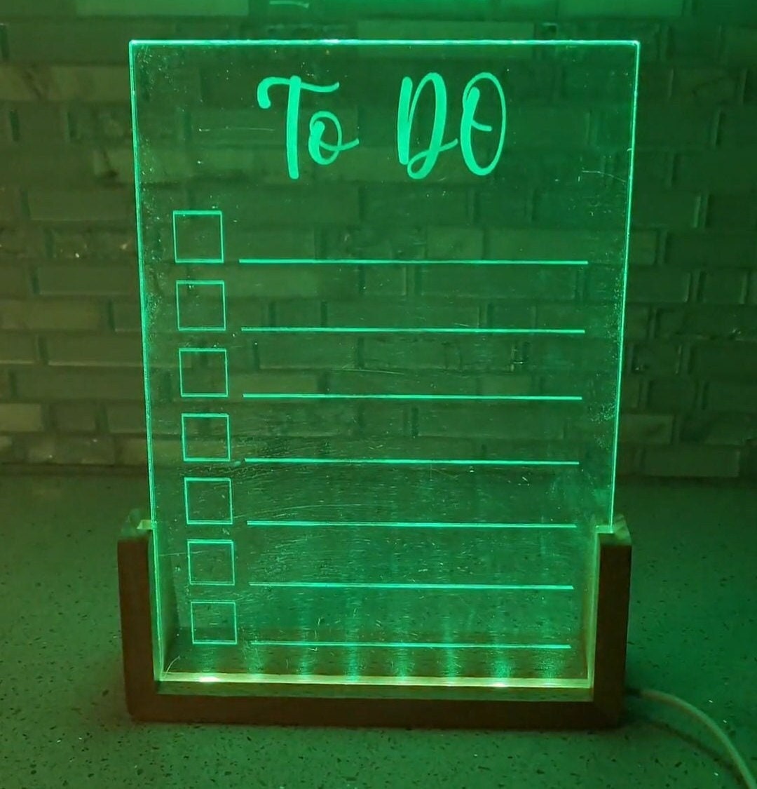 Custom Laser Etched Acrylic "to Do" Sign With LED Light | Personalized ...