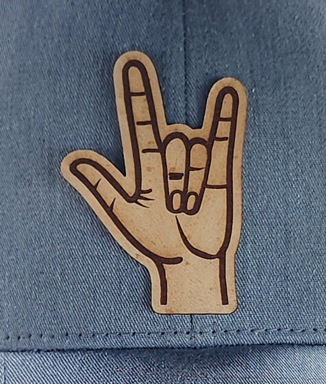 Leather Patch Hat With Sign Language 'I Love You' - Unique Gift for ...