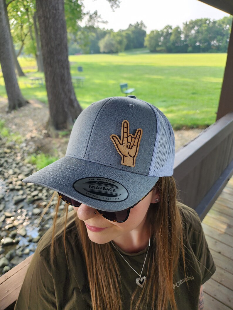Leather Patch Hat With Sign Language 'I Love You' - Unique Gift for ...