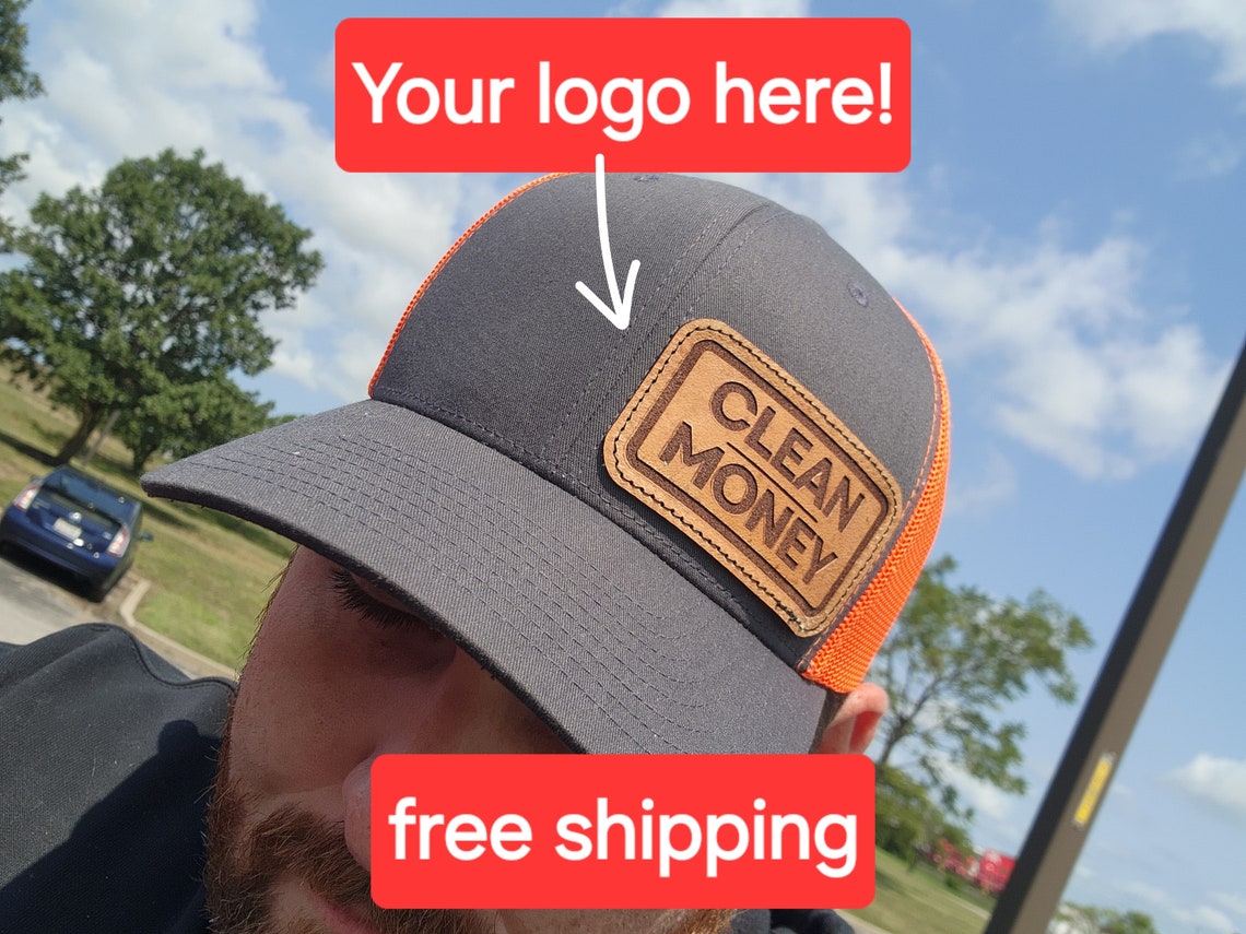 Custom Leather Patch Hat With Your Logo | Handcrafted Adjustable Cap ...