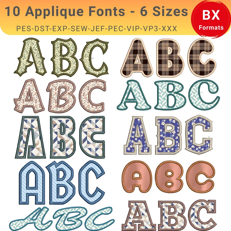 Applique Font - Etsy