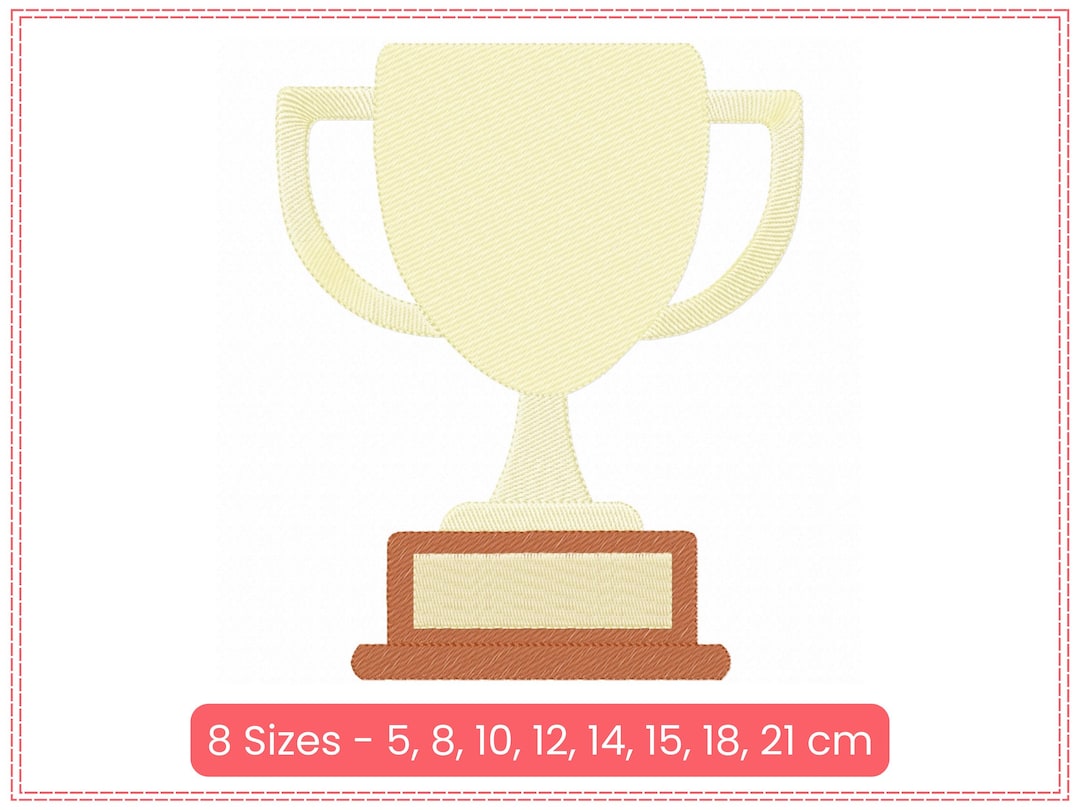 Trophy Embroidery Design – Award, Champion, Sports Machine Embroidery ...
