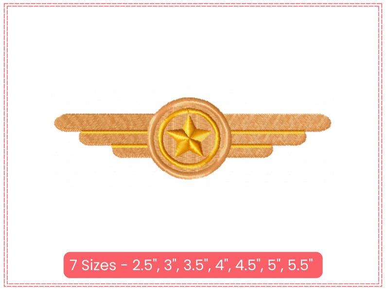 Pilot Badge Embroidery Design | Airplane Wings Machine Embroidery ...