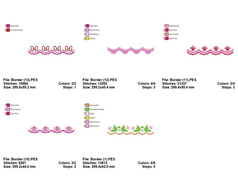 Exquisite Floral Border Machine Embroidery Designs, Cutwork Edge Border ...