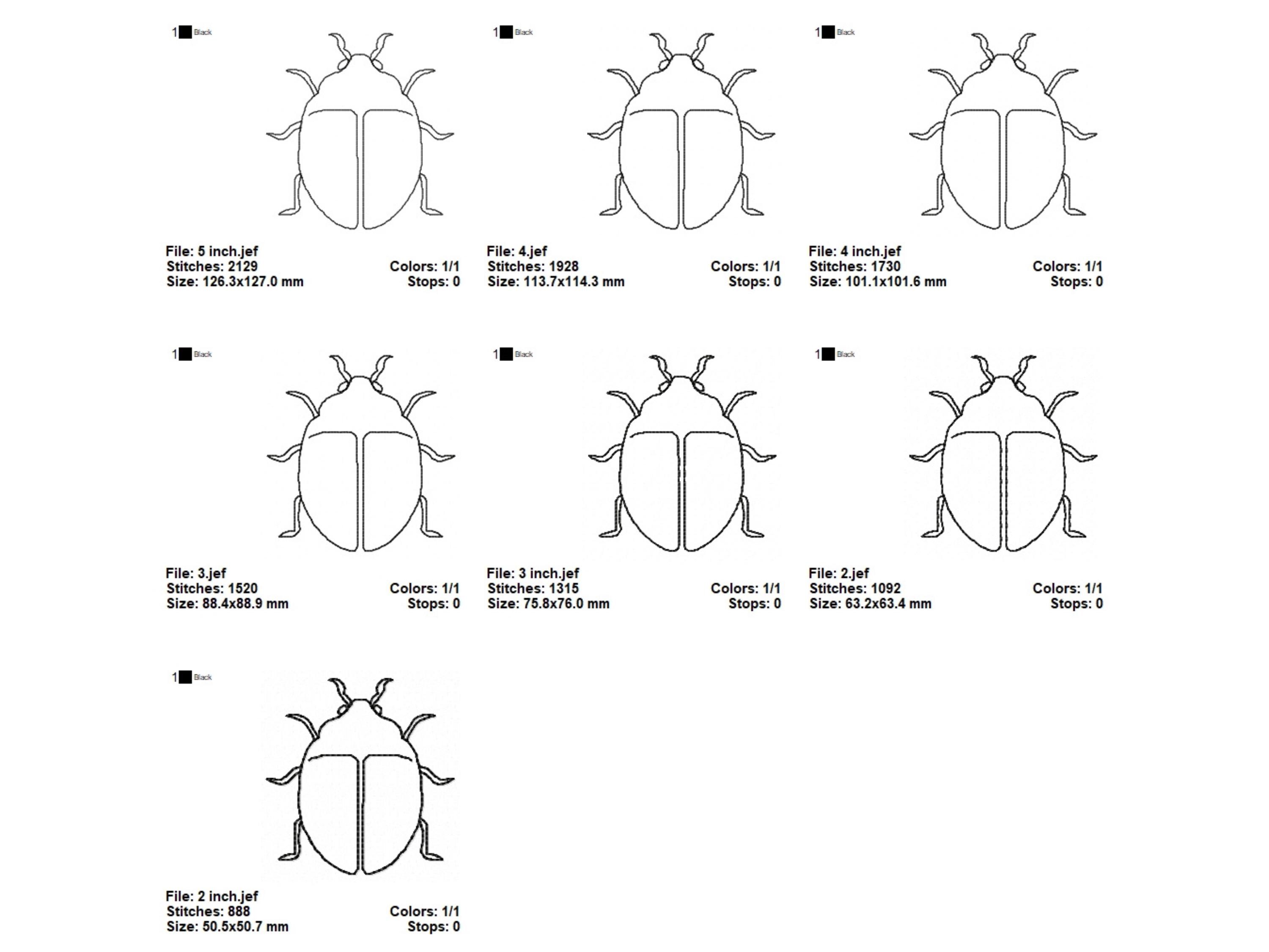 Simple Beetle Outline Embroidery Design, Minimalist Insect Machine ...