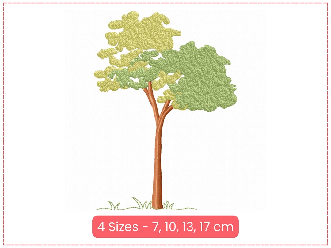 Realistic Tree Embroidery Design – Digital Machine Embroidery File for ...