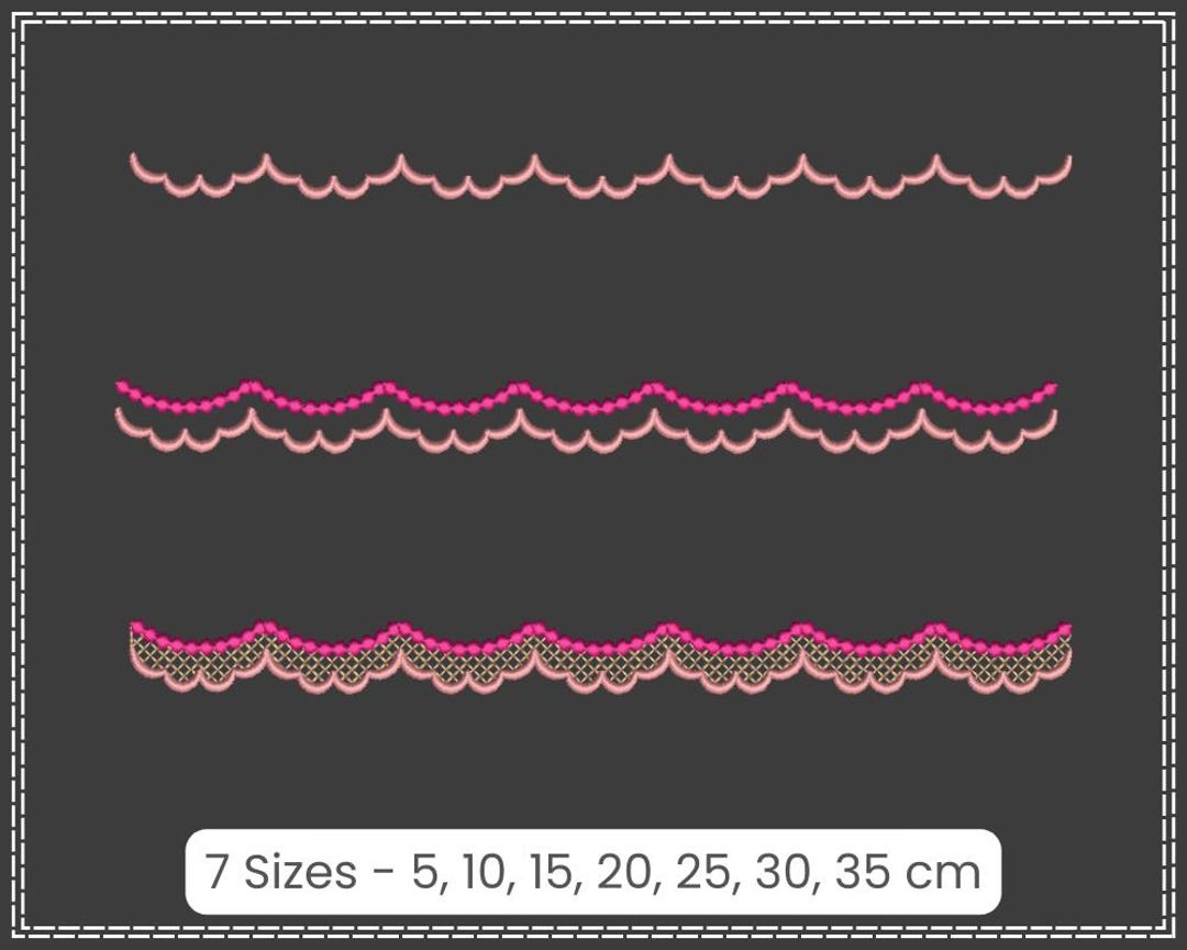Scalloped Border Embroidery Design Set - 7 Sizes (5-35 Cm) - Instant ...