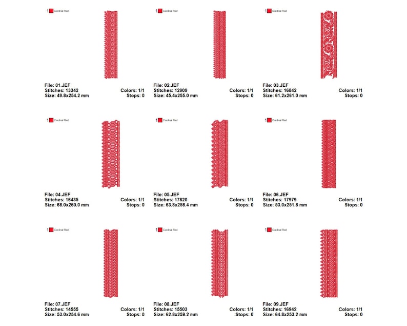 Iconic Single Color Royal Embroidery Border Designs Endless - Etsy