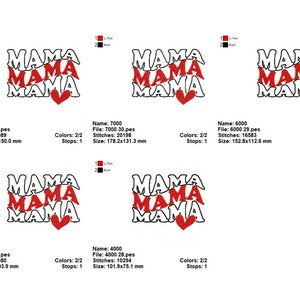Mama Love Monogram Font Machine Embroidery Design, 5 Sizes, Instant ...
