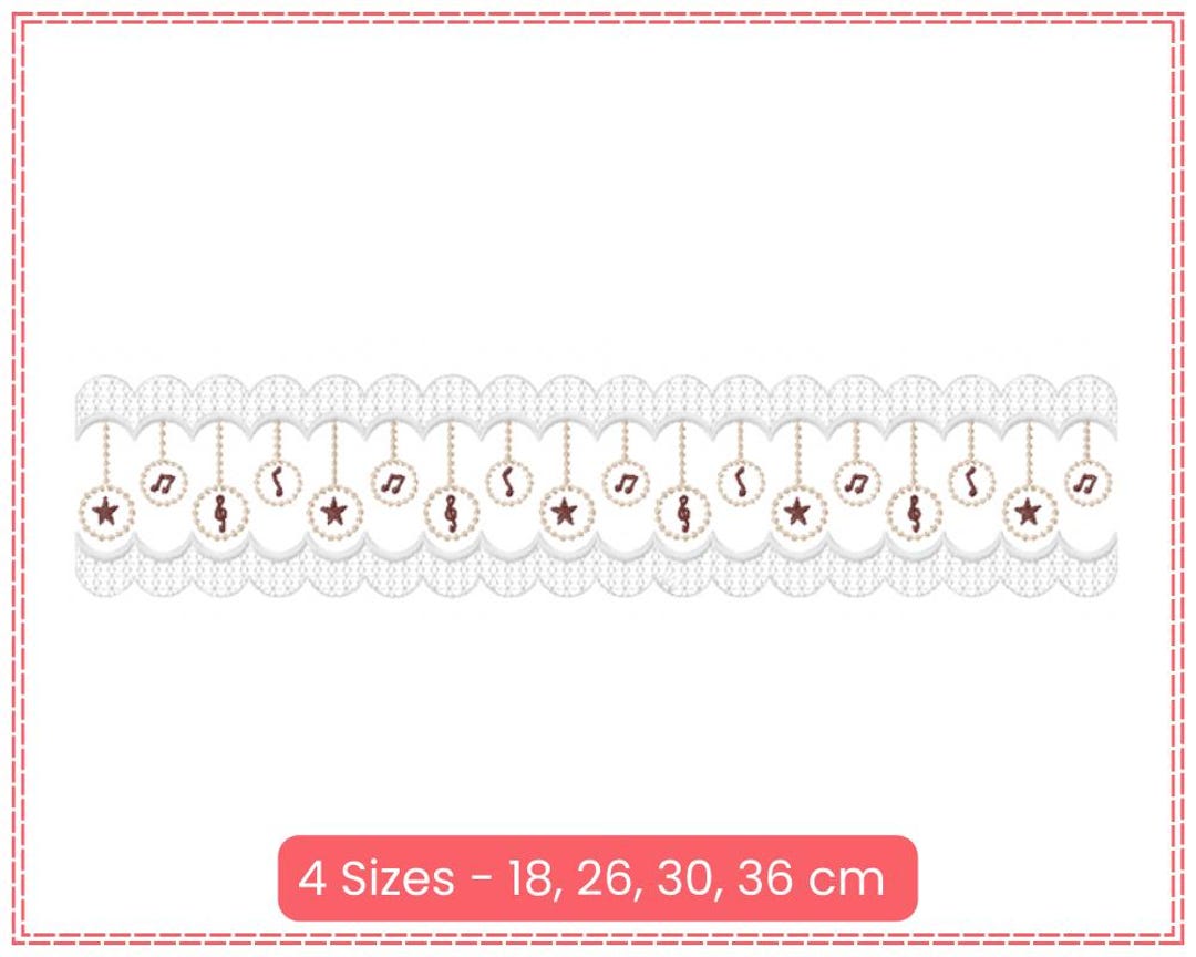 Musical Notes and Motifs Border Embroidery Design Apply to a Variety of ...