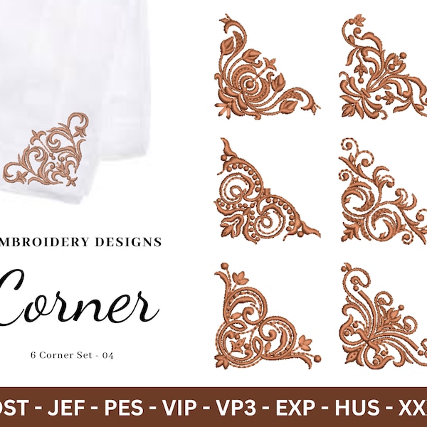 Corner Embroidery Designs - Etsy