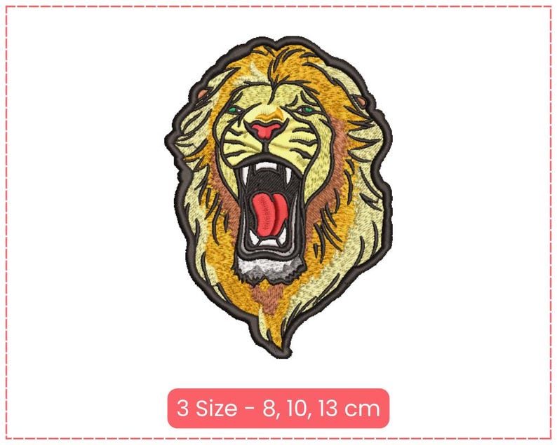 Lion Head Embroidery Design Roaring Lion Captures the Power and ...